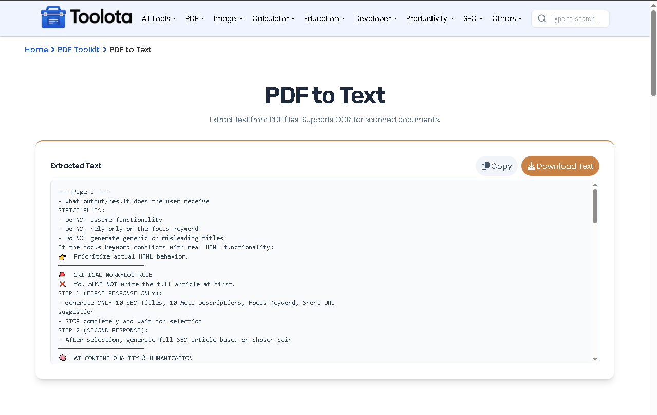 PDF to Text – Extract Text from Any PDF Instantly